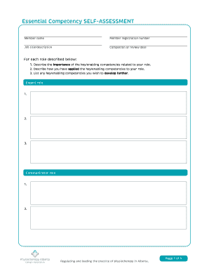 Fillable Online Essential competencies self-assessment Fax Email Print ...