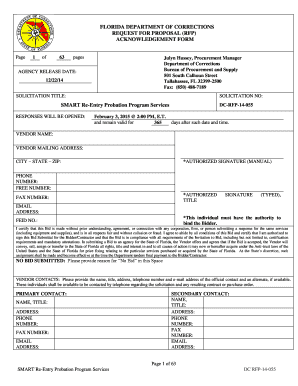 Fillable Online FLORIDA DEPARTMENT OF CORRECTIONS REQUEST FOR PROPOSAL ...