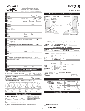 Fillable Online DAFO 35 Order Form - Amazon S3 Fax Email Print - pdfFiller
