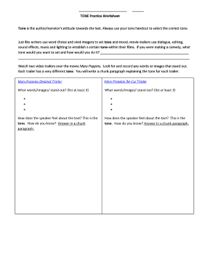 Word Choice And Tone Worksheet Pdf - Fill Online, Printable, Fillable ...