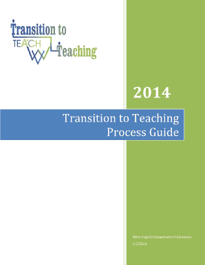 Fillable Online wvde state wv Transition to Teaching Process Guide Fax ...