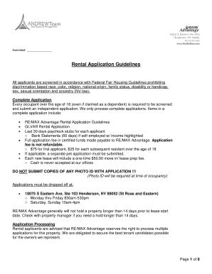 Fillable Online Rental Application Guidelines - Rentballoon Fax Email ...