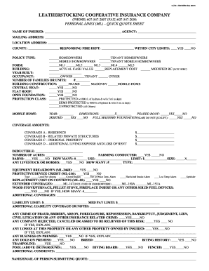 Fillable Online LEATHERSTOCKING COOPERATIVE INSURANCE COMPANY Fax Email ...