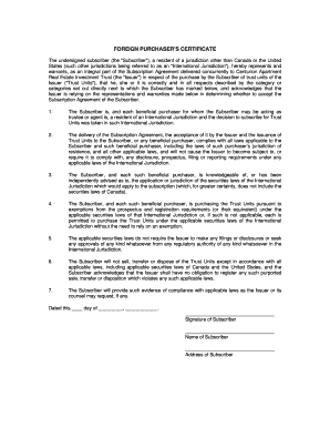 Fillable Online Foreign Purchaser Certificatedoc Fax Email Print ...