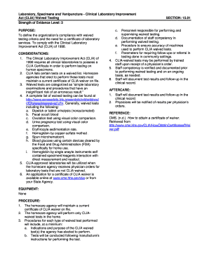 Fillable Online Act (CLIA) Waived Testing Fax Email Print - pdfFiller