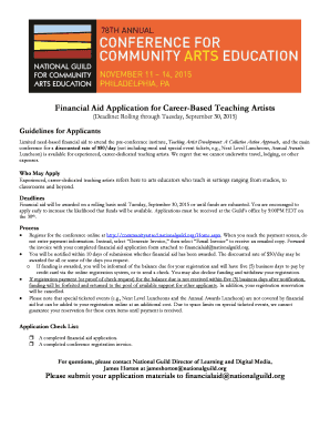 Fillable Online nationalguild Financial Aid Application for Career ...