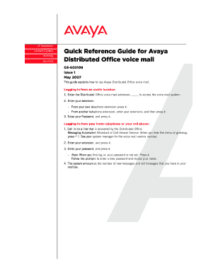 Fillable Online Quick Reference Guide for Avaya Fax Email Print - pdfFiller