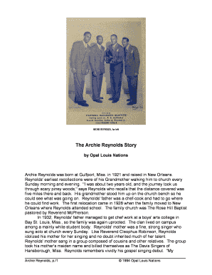 Fillable Online Reynolds, Archiew-discography.doc Fax Email Print ...