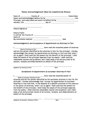 Fillable Online Notary Acknowledgement (Must be completed by Notary ...