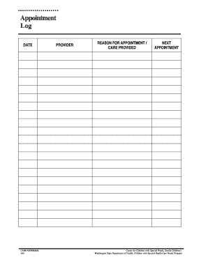 Fillable Online cshcn REASON FOR APPOINTMENT Fax Email Print - pdfFiller