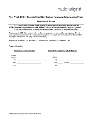 Fillable Online BNew Yorkb Utility ElectricGas Distribution Easement ...
