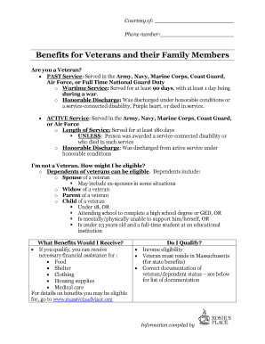 Fillable Online Benefits for Veterans and their Family Members Fax ...