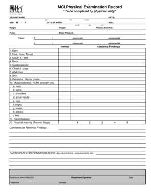 Fillable Online mci-school Medical Part Forms updated 2010.XLS - mci ...