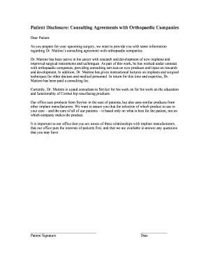 Fillable Online Doctor Maitino Consultant Patient Disclosure Letter Fax ...