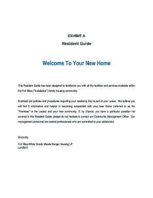 Fillable Online This Resident Guide has been designed to familiarize ...