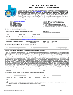 Fillable Online Reinstatement of Peace Officer License Fax Email Print ...