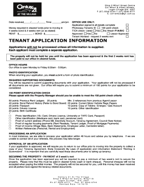 Fillable Online C21 Carroll Combined BLACKTOWN Tenancy Application Form ...