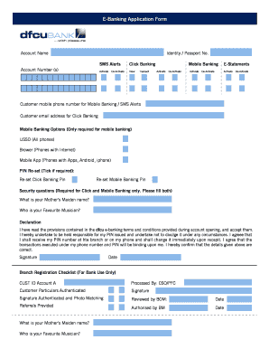 Fillable Online E-Banking Application Form - dfcu Group Fax Email Print ...