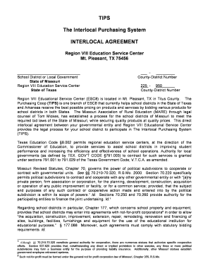 Fillable Online TIPS The Interlocal Purchasing System INTERLOCAL ...