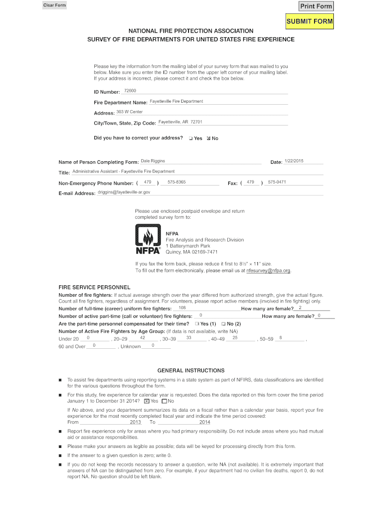 Fillable Online 2014 NFPA REPORTpdf Fax Email Print - pdfFiller