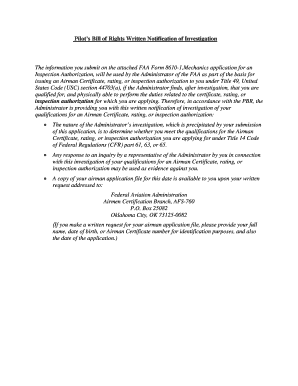 Fillable Online faasafety Pilots Bill of Rights Written Notification of - FAA - faasafety Fax ...
