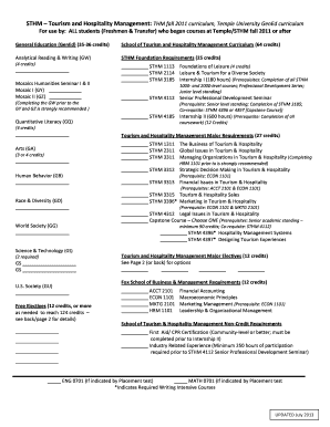 Fillable Online sthm temple School of Tourism and Hospitality ...