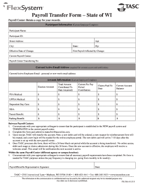 Fillable Online etf wisconsin Payroll Transfer Form State of WI ...