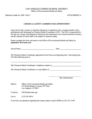 Fillable Online CSC Appointment Form - Los Angeles Unified School ...