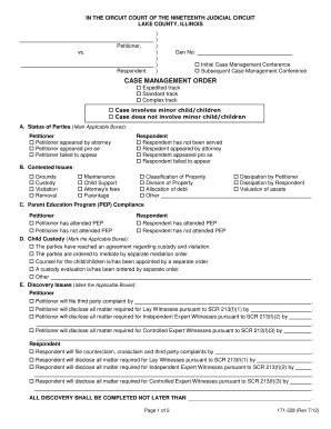 Fillable Online CASE MANAGEMENT ORDER - blakecountycircuitclerkorgb Fax ...