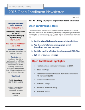 Fillable Online Open enrollment form template - ksoa.net Fax Email ...