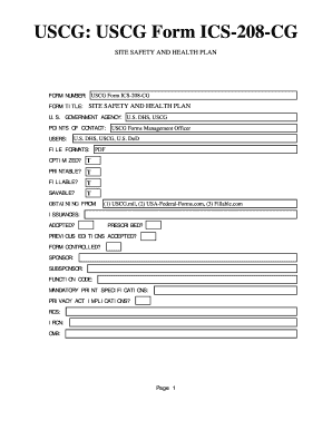 Fillable Online USCG Form ICS-208-CG - usa-federal-formscom Fax Email Print - pdfFiller