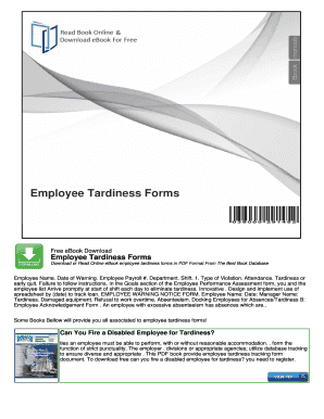 Fillable Online Employee Tardiness Forms - nocReadCom Fax Email Print ...