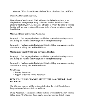 Fillable Online Maryland NAA Forms Software Release Notes 1092014 Fax ...