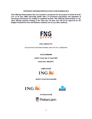 Offering Memorandum Sample Free Printable Documents