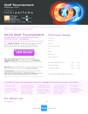 Fillable Online Exe TS10 Form Golf - TFWA Fax Email Print - pdfFiller