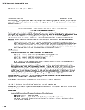 Fillable Online michigan RHIIP Listserv 102 - Update on HUD Forms Fax ...