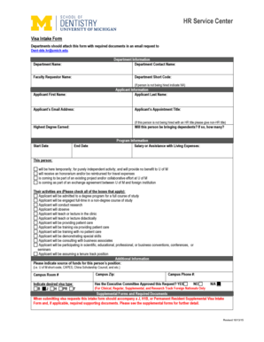 Fillable Online Visa Intake Form Fax Email Print - pdfFiller