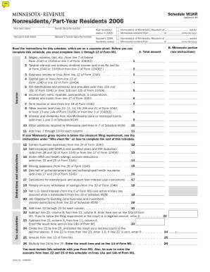 Fillable Online 2006 M1NR NonresidentsPart-Year Residents - fml-cpacom ...