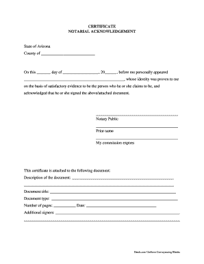 Fillable Online CERTIFICATE NOTARIAL ACKNOWLEDGEMENT - Deeds com Fax ...