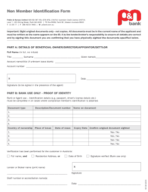 Fillable Online Non Member Identification Form - PN Bank Fax Email ...