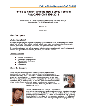 Fillable Online Field to Finish Using AutoCAD Civil 3D Fax Email Print ...