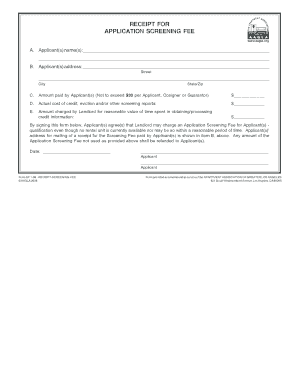 Fillable Online Receipt-Screening-Fee. Receipt-Screening-Fee Fax Email ...