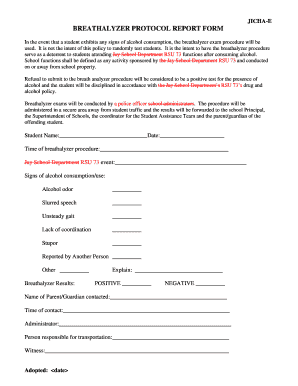 Fillable Online rsu73 JICHA-E BREATHALYZER PROTOCOL REPORT FORM - rsu73 ...