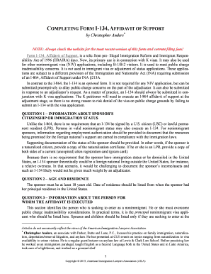 Fillable Online COMPLETING FORM I-134 AFFIDAVIT OF SUPPORT Fax Email ...