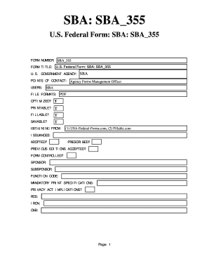 Fillable Online SBA355 US Federal Form Fax Email Print - pdfFiller