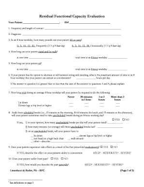 Fillable Online Residual Functional Capacity Evaluation Medical Opinion ...
