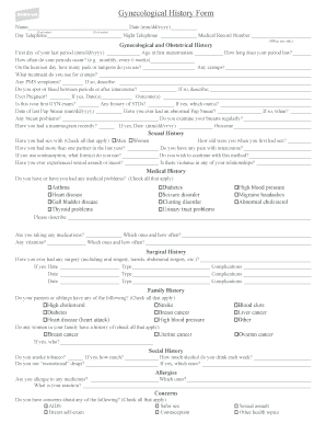 Fillable Online drrodriguez Gynecological History Form - Dr Rodriguez ...