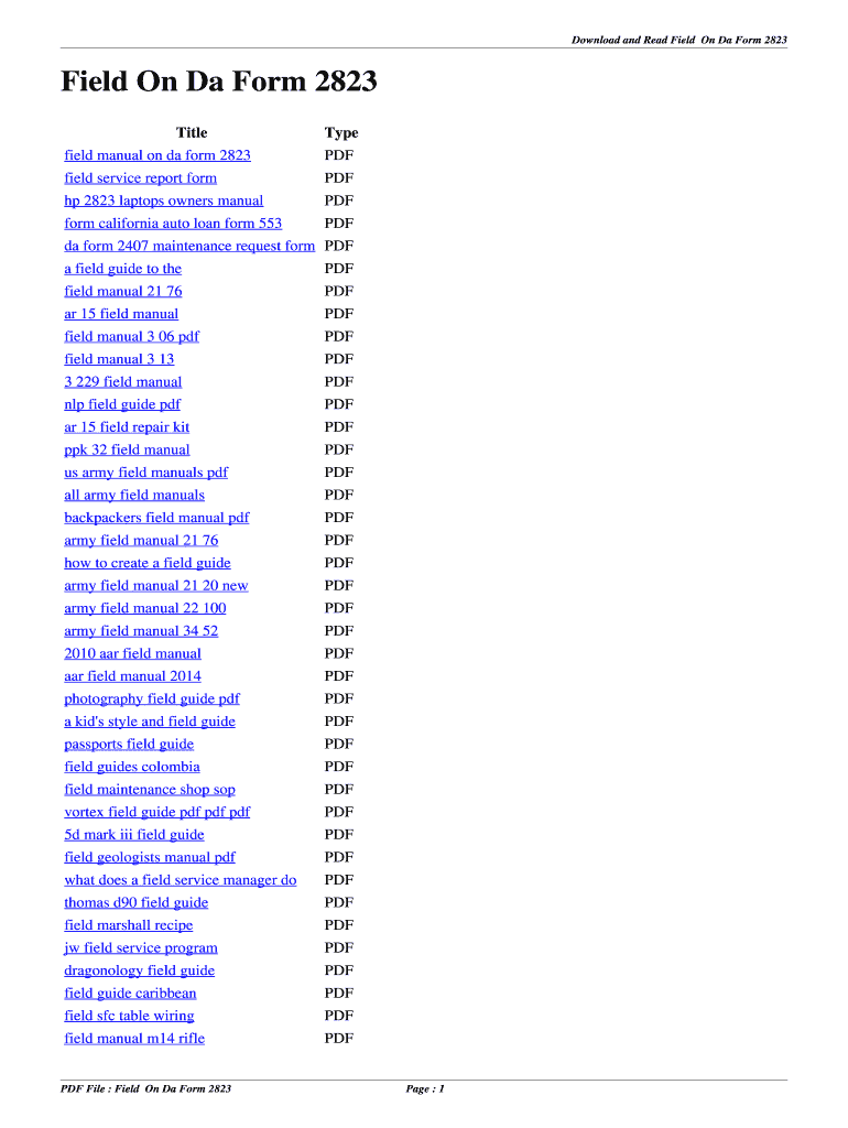 Fillable Online findemana Field On Da Form 2823 - findemanainfo Fax ...