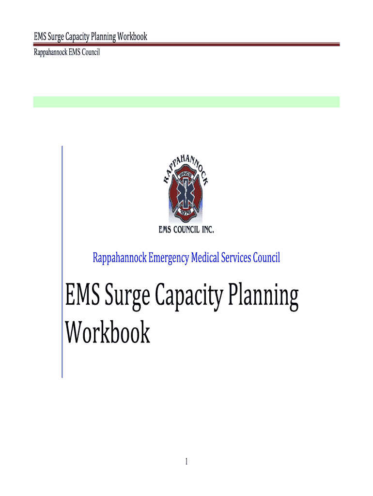 Fillable Online remscouncil EMS Surge Capacity Planning Workbook ...