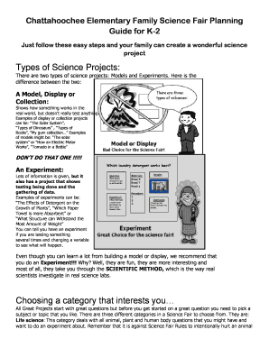 Fillable Online Types of Science Projects - OnMyCalendar Fax Email ...